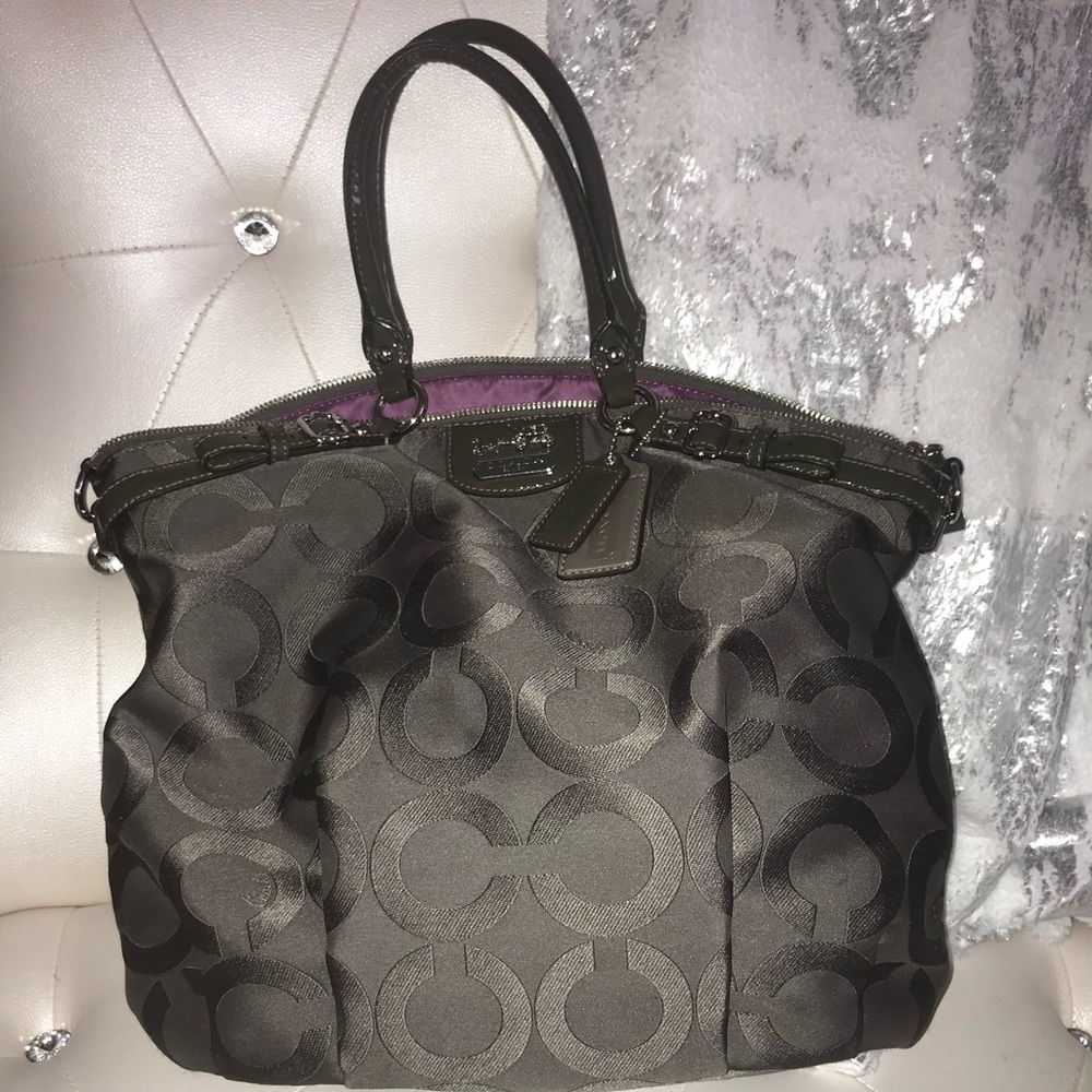 Coach Signature Collection Madison Large Gray Handbag - Gem